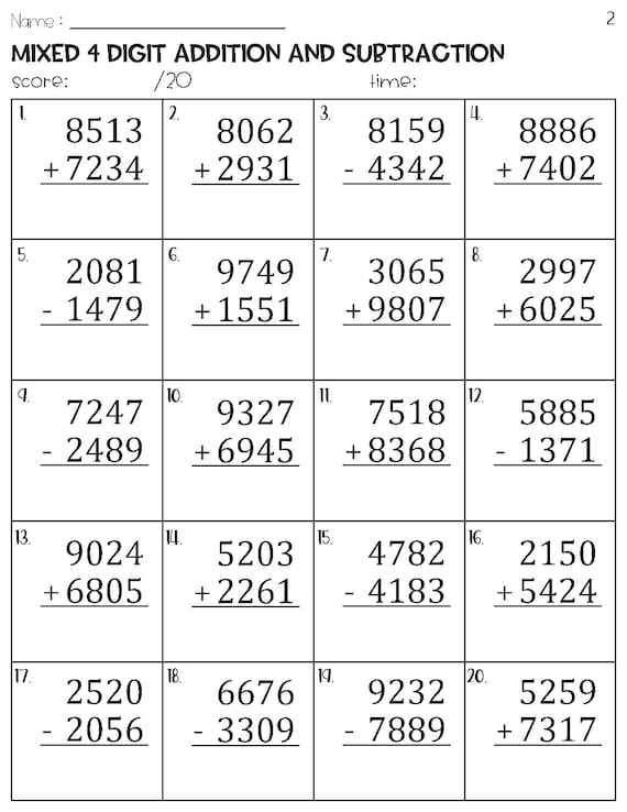 100 Mixed Addition And Subtraction Worksheets Fraction Worksheets