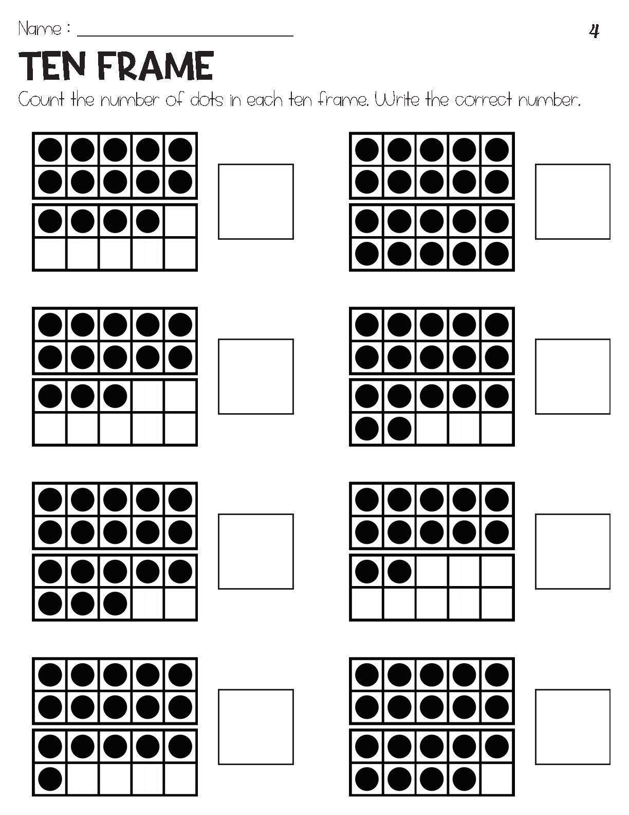 Counting Numbers 11-20 With Ten Frame Objects Worksheets - Etsy
