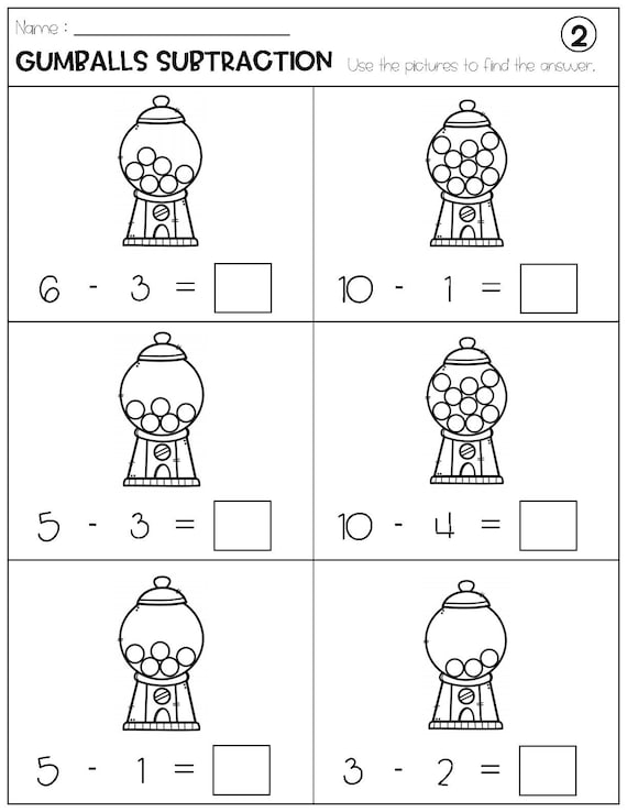 Beginning Subtraction Worksheets With Pictures 2nd Grade Subtraction