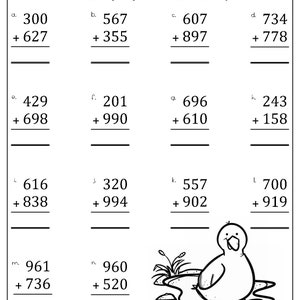 3 Digit Addition and Subtraction Worksheets - SET2 Farm Theme Math ...