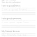 Sentence Writing and Tracing Handwriting Practice Worksheets - Positive ...