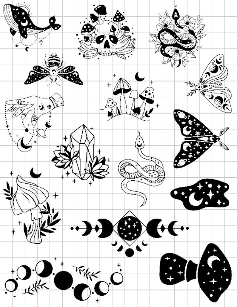 Celestial Moon / Moth / Mushroom Holographic Foil Inserts - Etsy