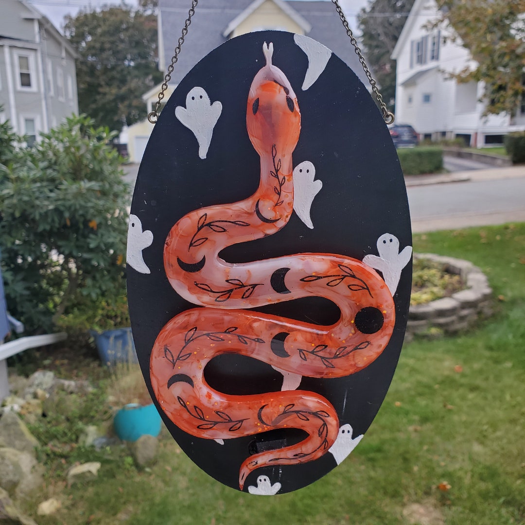Orange and Black Halloween Snake Wall Hanging - Etsy