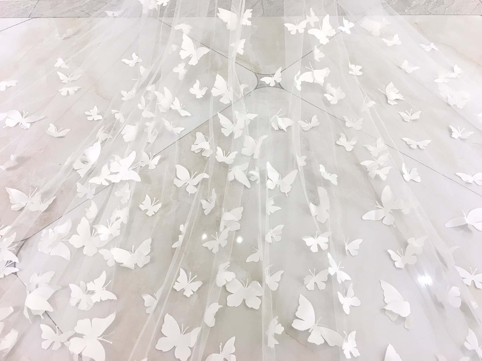 Butterfly Bridal Veil Chapel Veil Drop Veil Long Veil - Etsy