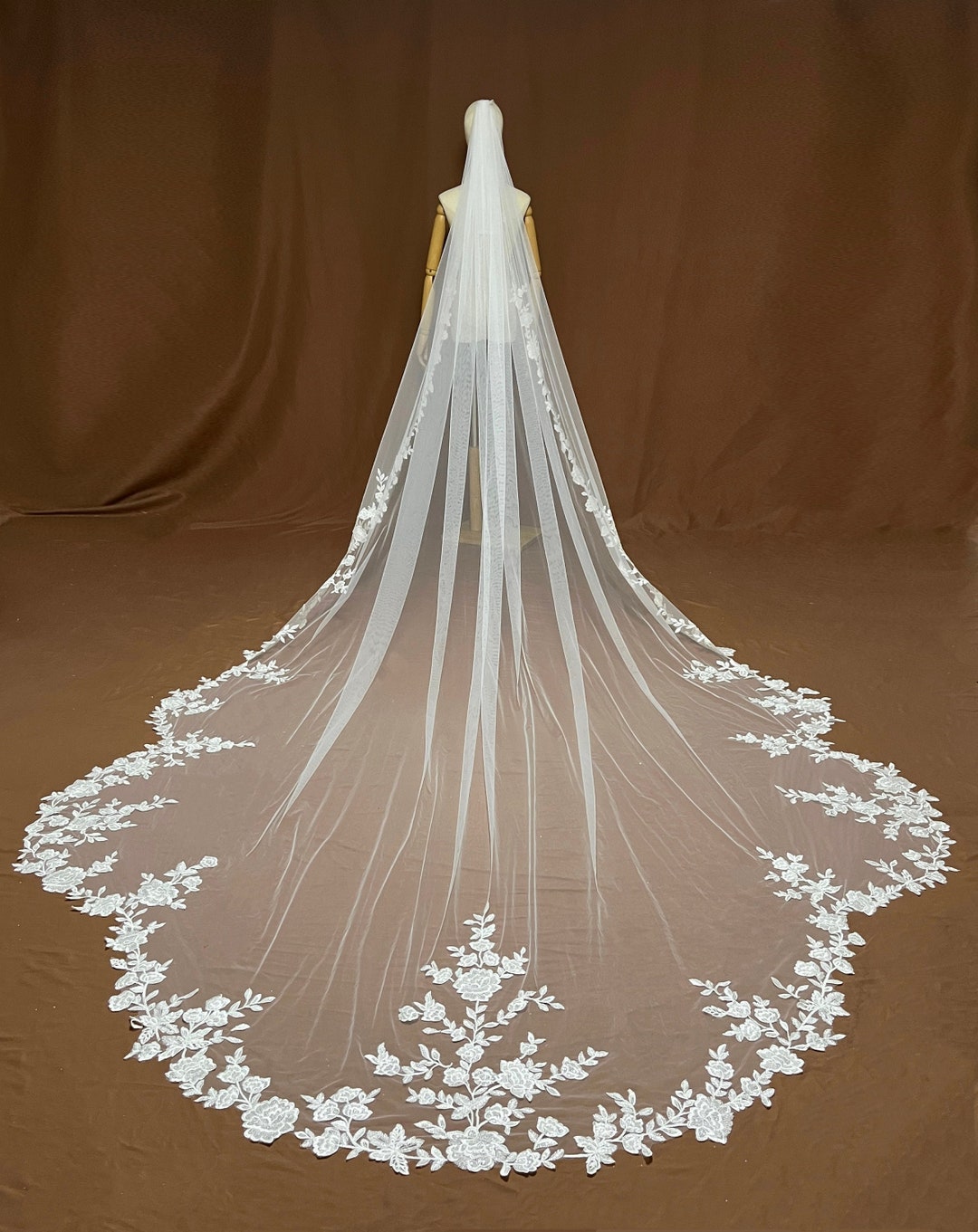 Royal Length Veil,bridal Long Veil,single Layer Veil,wedding Veil ...
