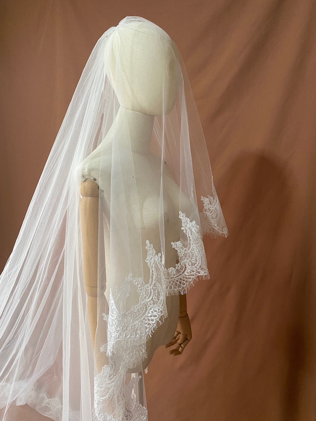 Bridal Veil,wedding Veil,blusher Veil,sheer Veil,chapel Length Veil ...