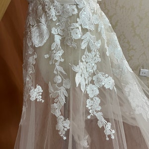 Bridal Removable Train,bridal Detachable Skirt,wedding Train,floral ...