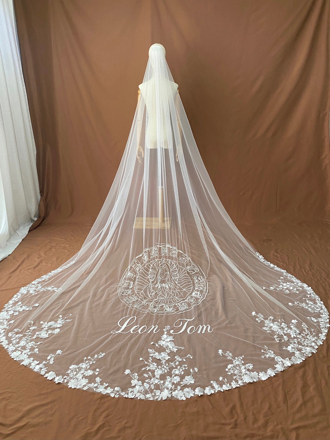 Bridal Veil,wedding Veil,embroidery Veil,customized Veil,lace Trim Veil ...