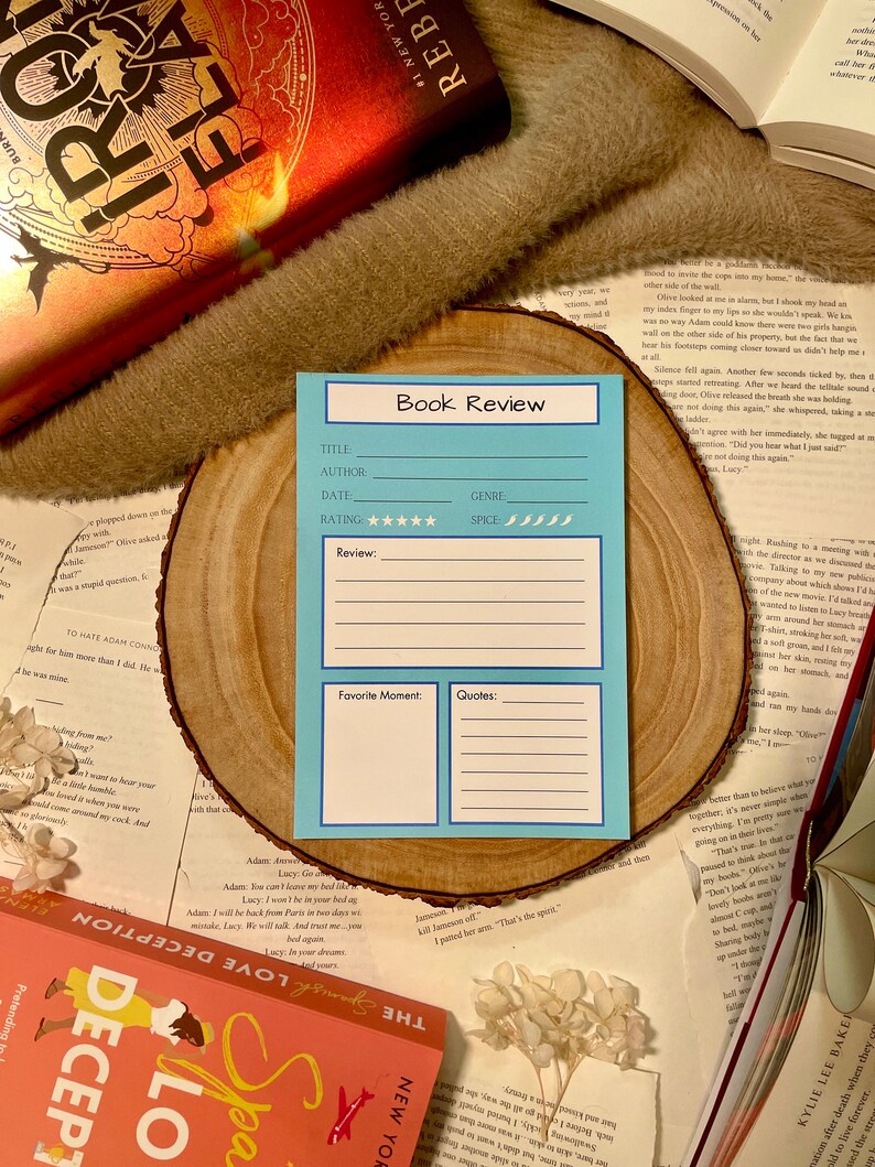 Book Review Notepad - Etsy