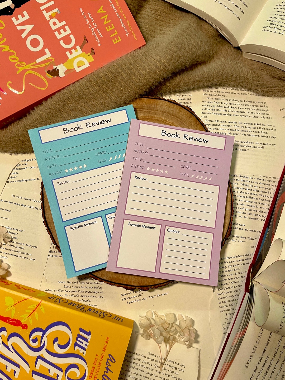 Book Review Notepad - Etsy