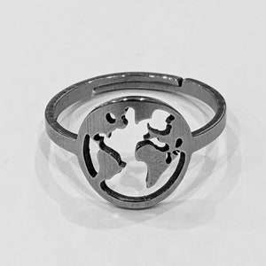 Adjustable World Map Ring Planet Earth Ring Gold/silver - Etsy