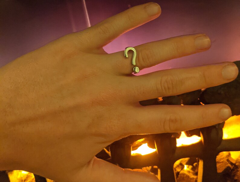 Silver Adjustable Question Mark Ring Stacking Ring Dainty - Etsy