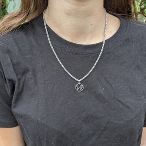 World Map Pendant Silver Planet Earth Chain Travel Necklace Gifts for ...