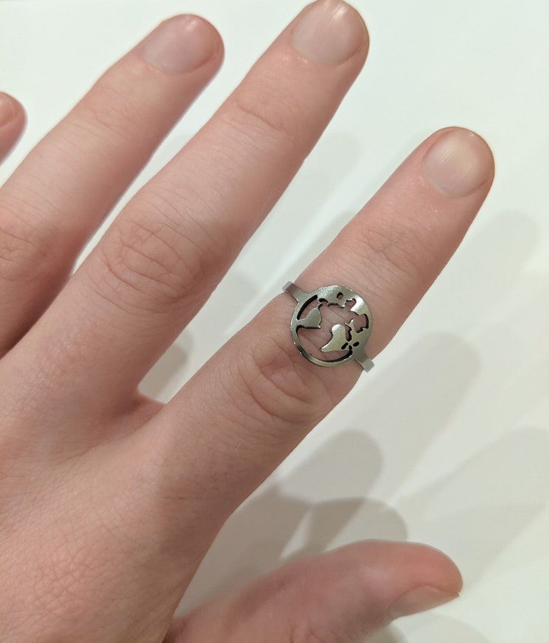 Adjustable World Map Ring Planet Earth Ring Gold/silver - Etsy