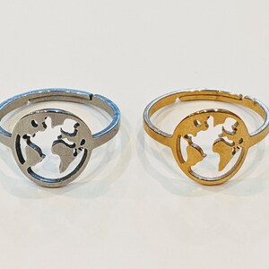Adjustable World Map Ring Planet Earth Ring Gold/silver - Etsy