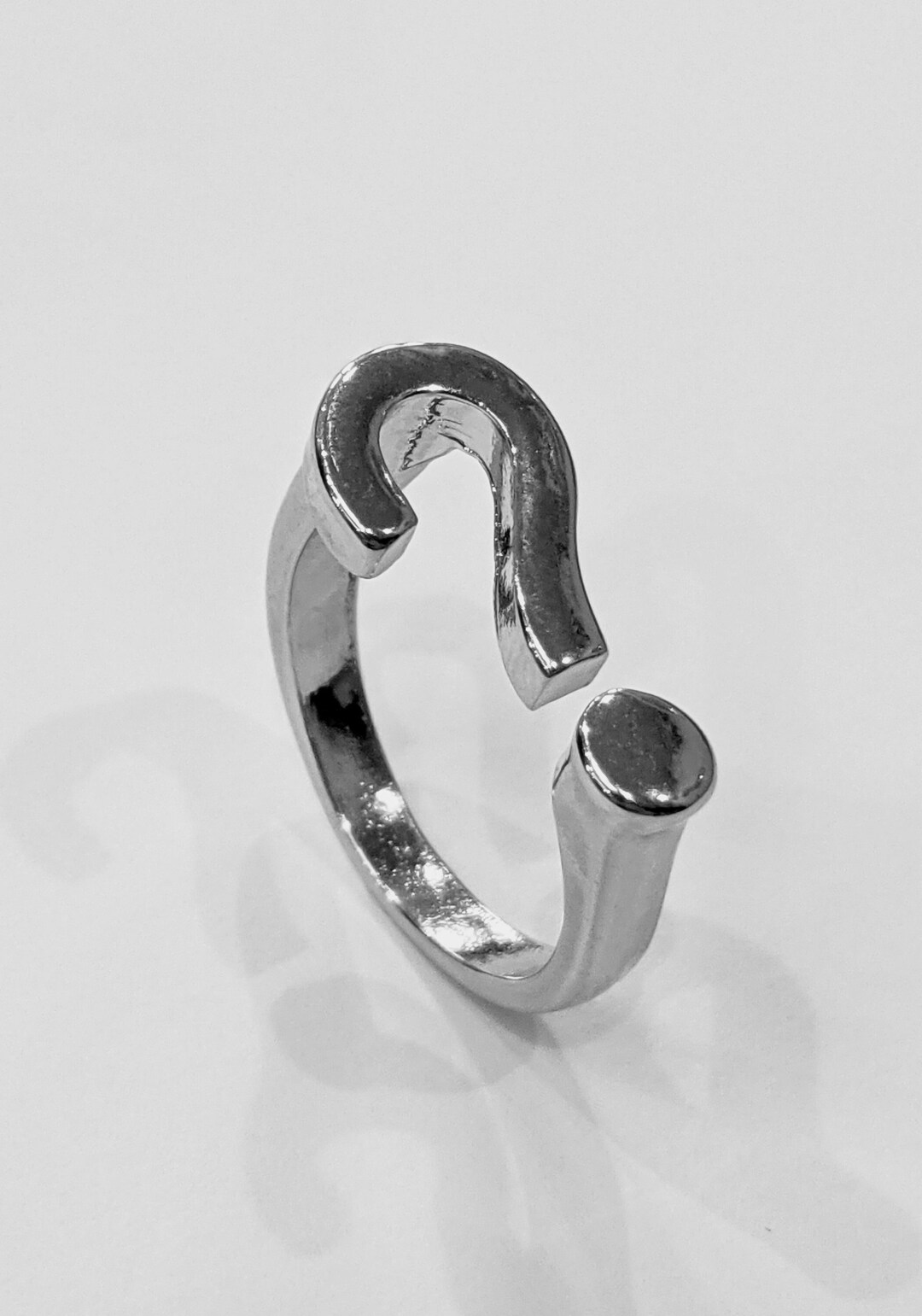 Silver Adjustable Question Mark Ring Stacking Ring Dainty - Etsy