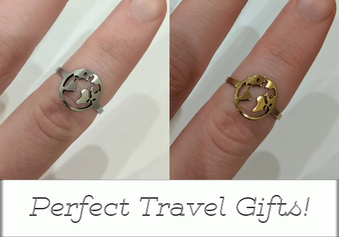 Adjustable World Map Ring Planet Earth Ring Gold/silver - Etsy