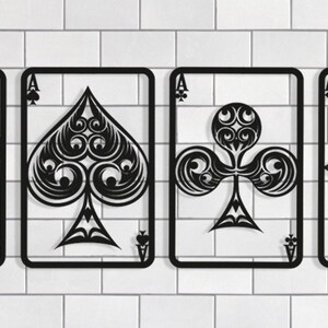 Poker Metal Wall Art, Playing Cards Metal Wall Painting, Metal Wall ...