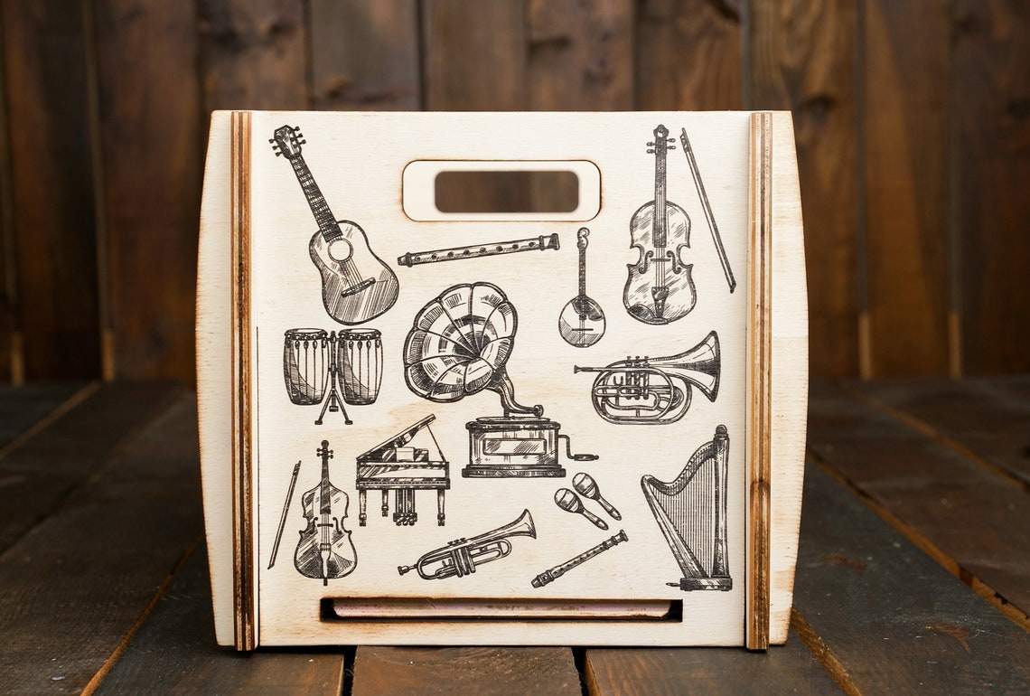 Wooden Music Box Box for Records Gift for Music Lovers - Etsy