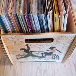 Retro Wooden Records & Magazines Box, Vinyl Record Storage Box ...