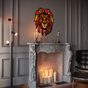 Leo Metal Wall Decor Orange & Yellow Lion Artwork Oversized - Etsy