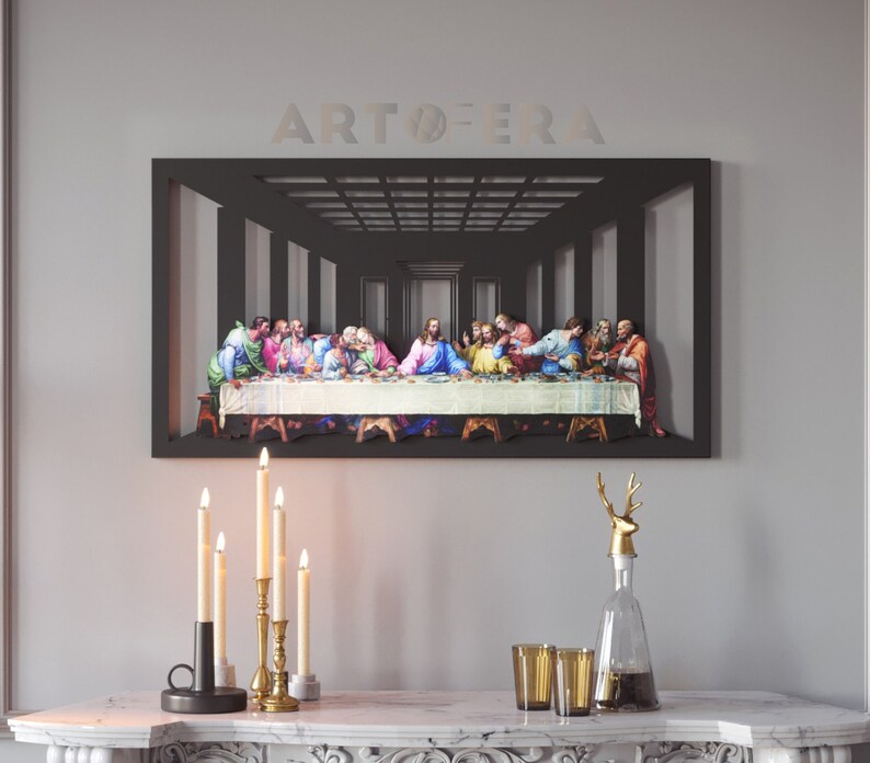Last Supper Metal Wall Art Christian Wall Decor Housewarming Etsy