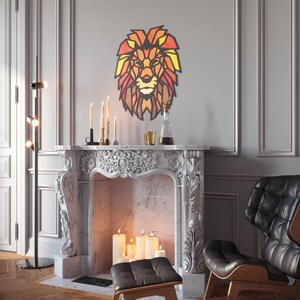 Leo Metal Wall Decor Orange & Yellow Lion Artwork Oversized - Etsy