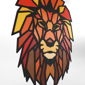 Leo Metal Wall Decor Orange & Yellow Lion Artwork Oversized - Etsy