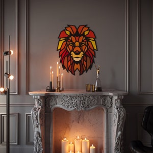 Leo Metal Wall Decor Orange & Yellow Lion Artwork Oversized - Etsy