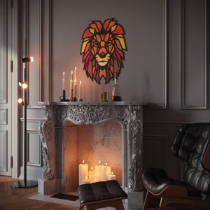 Leo Metal Wall Decor Orange & Yellow Lion Artwork Oversized - Etsy