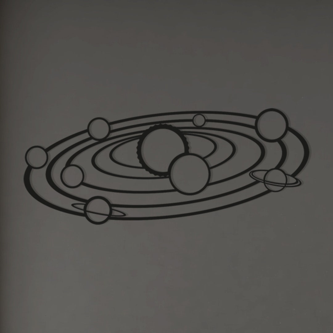 Planetary Orbit Metal Wall Decoration, Space Themed Metal Artwork ...