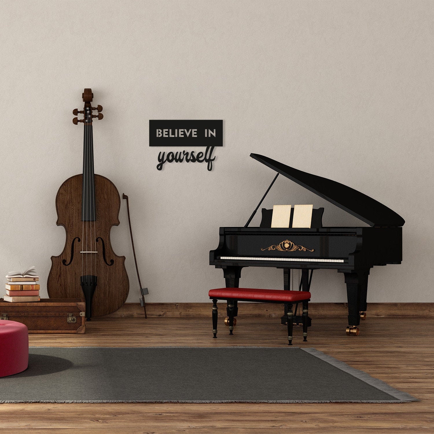 Believe in Yourself Metal Wall Sign, Positive Quotes Metal Wall Art ...