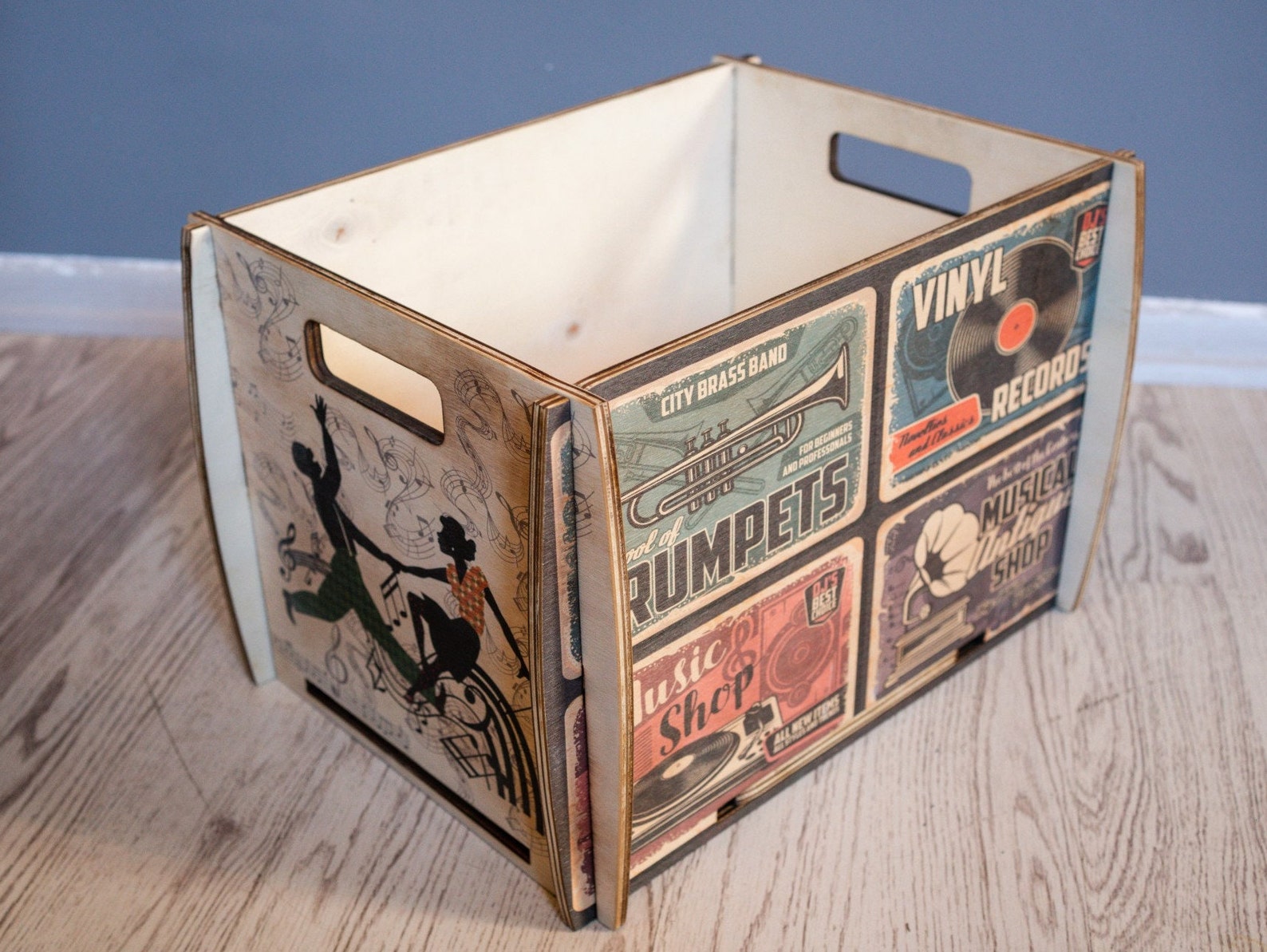 Retro Wooden Records & Magazines Box Vinyl Record Storage - Etsy
