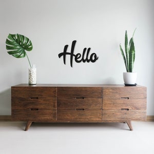 Hello Metal Sign Welcome Word Wall Art Metal Door Decor - Etsy