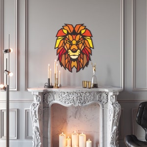Leo Metal Wall Decor Orange & Yellow Lion Artwork Oversized - Etsy