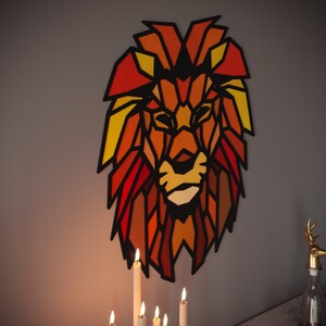 Leo Metal Wall Decor Orange & Yellow Lion Artwork Oversized - Etsy