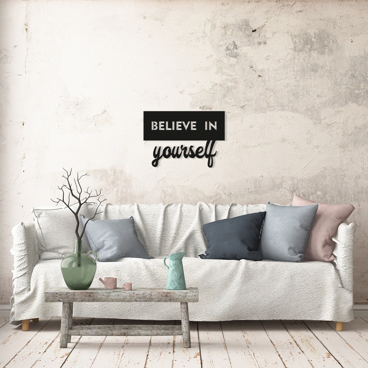 Believe in Yourself Metal Wall Sign, Positive Quotes Metal Wall Art ...