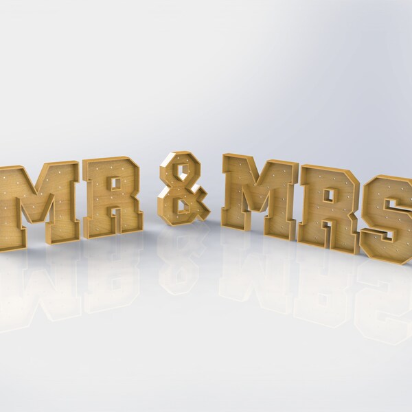 Mr and Mrs Light Letters - Etsy