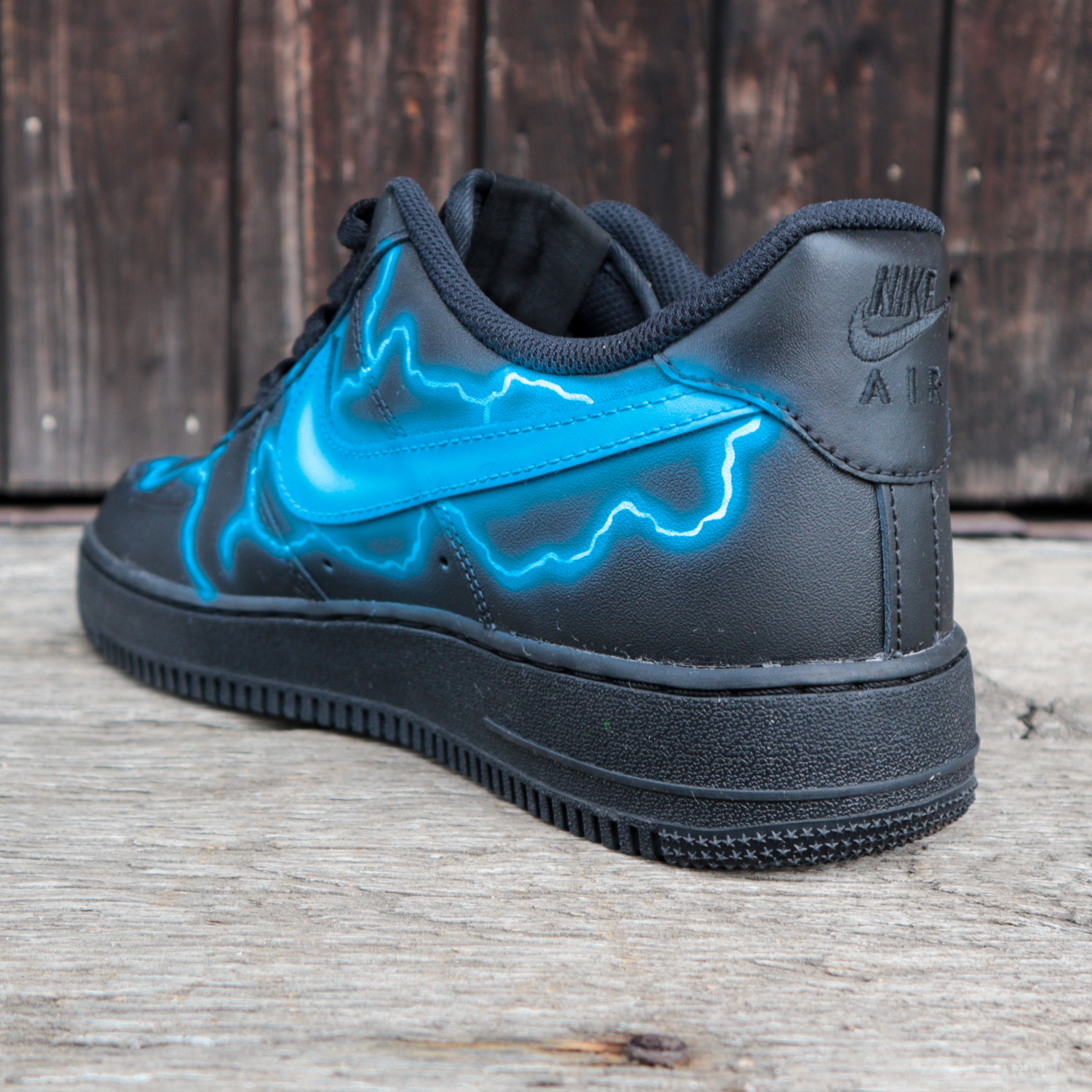 Nike Air Force 1 AF1 blue Lightning Cartoon - Etsy