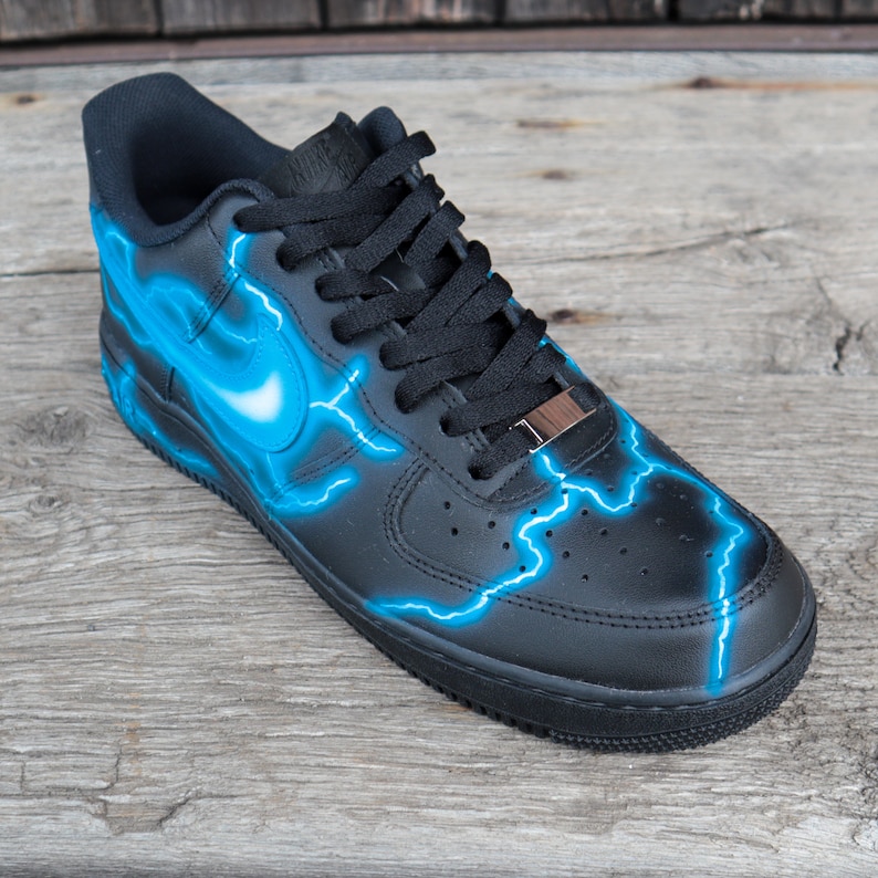 Nike Air Force 1 AF1 blue Lightning Cartoon | Etsy