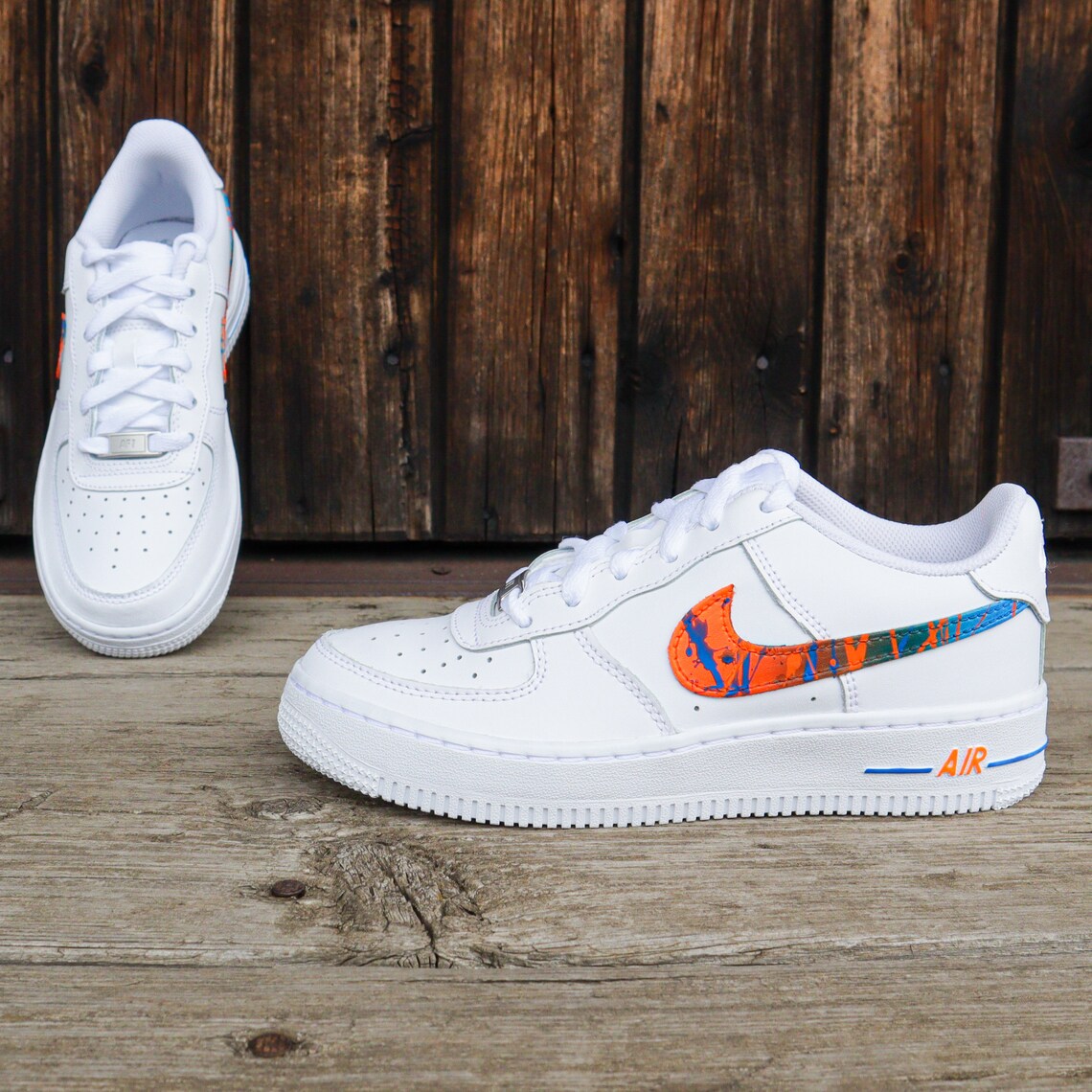 Nike Air Force 1 AF1 lava Sky | Etsy