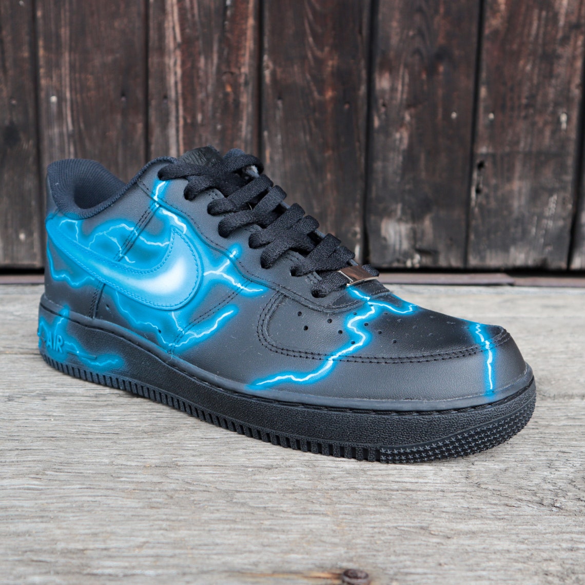 Nike Air Force 1 AF1 blue Lightning Cartoon - Etsy
