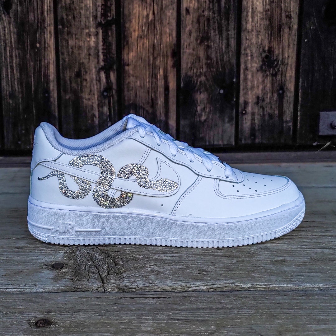 Nike Air Force 1 AF1 crystal Snake - Etsy
