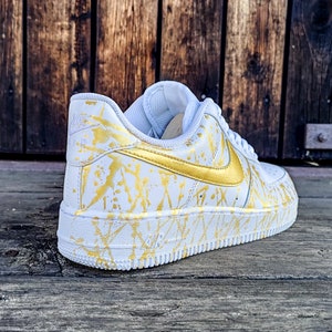 Nike Air Force 1 AF1 shiny Gold - Etsy