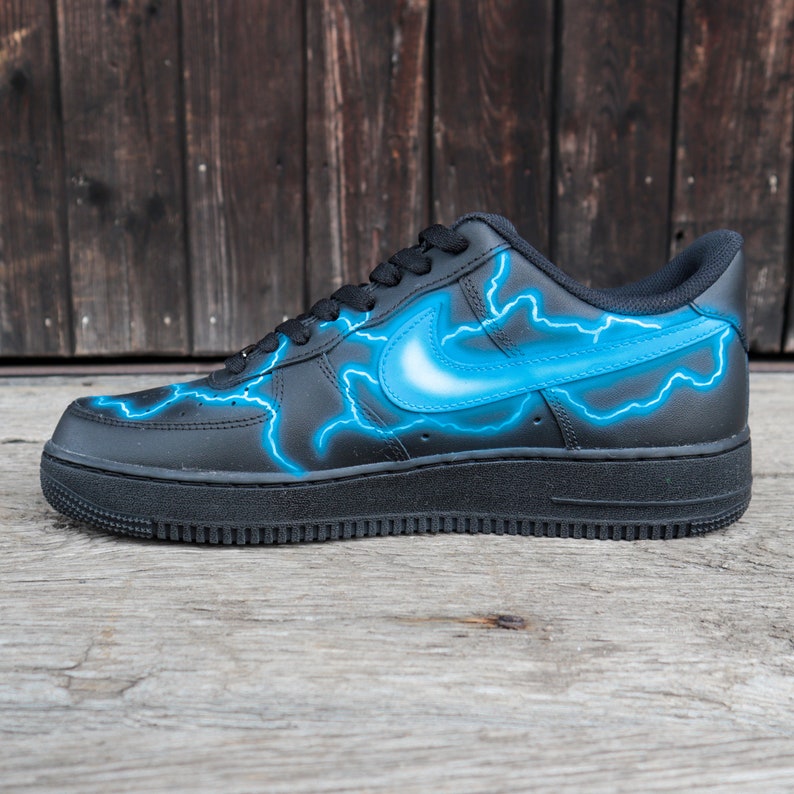 Nike Air Force 1 AF1 blue Lightning Cartoon | Etsy