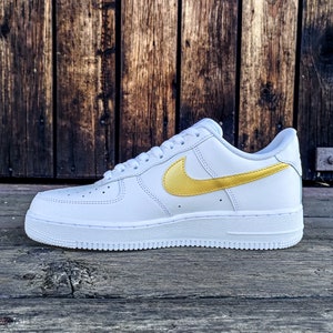 Nike Air Force 1 AF1 shiny Gold - Etsy