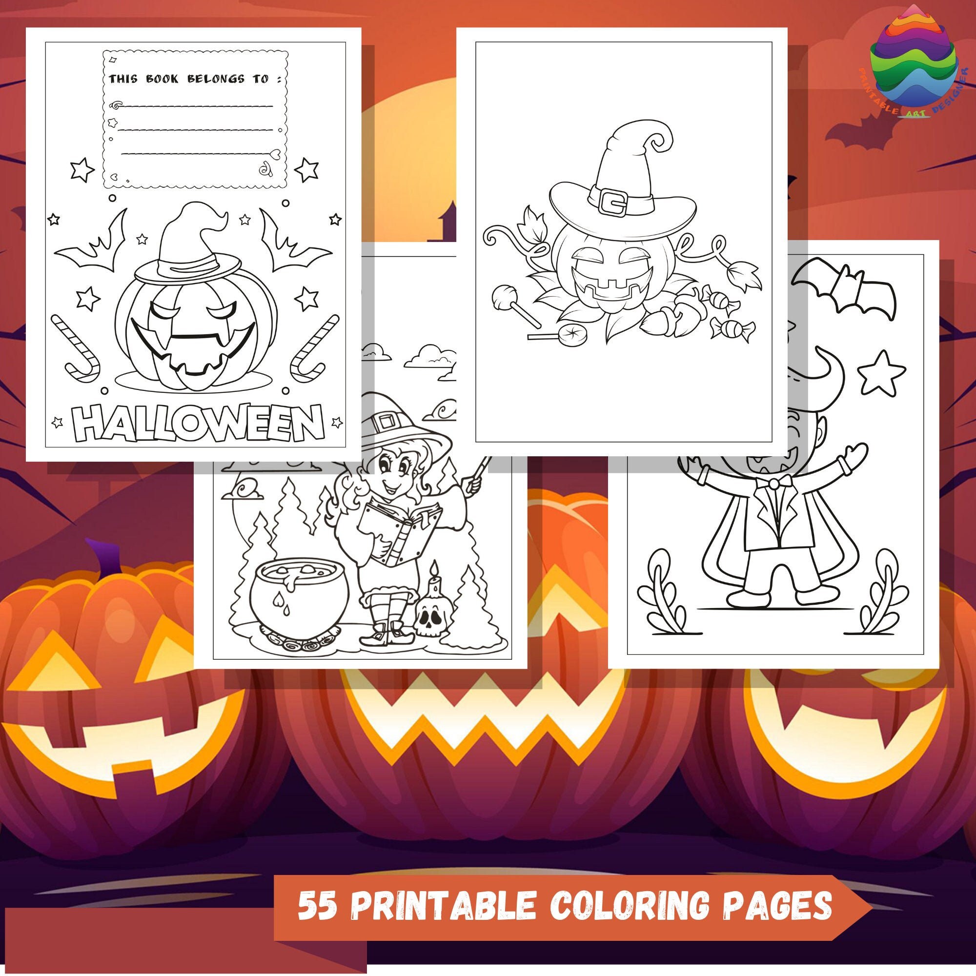 Halloween Coloring Pages -55 Printable Halloween Coloring Pages for ...