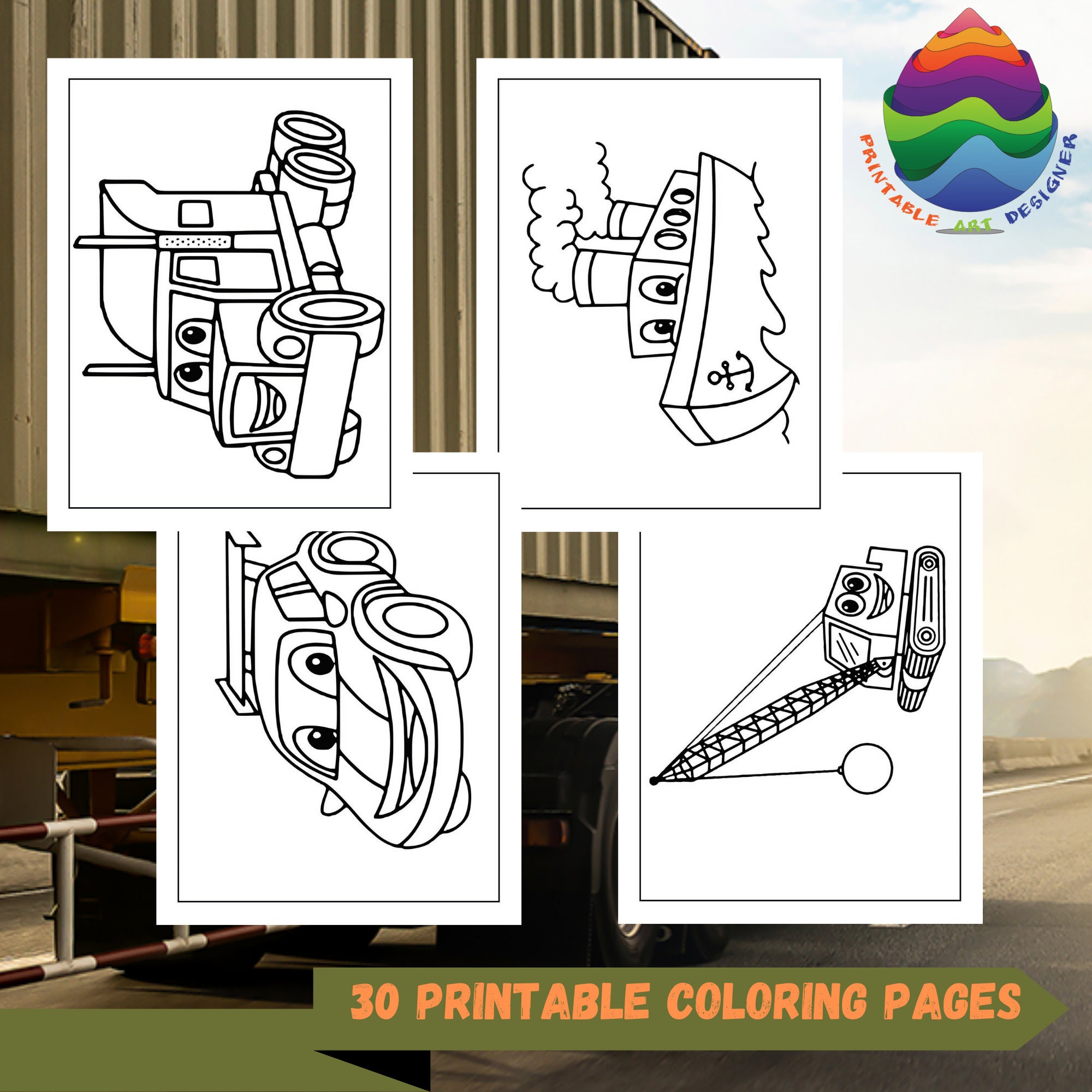 Vehicles Coloring Pages -30 Printable Vehicles Coloring Pages for Boys ...