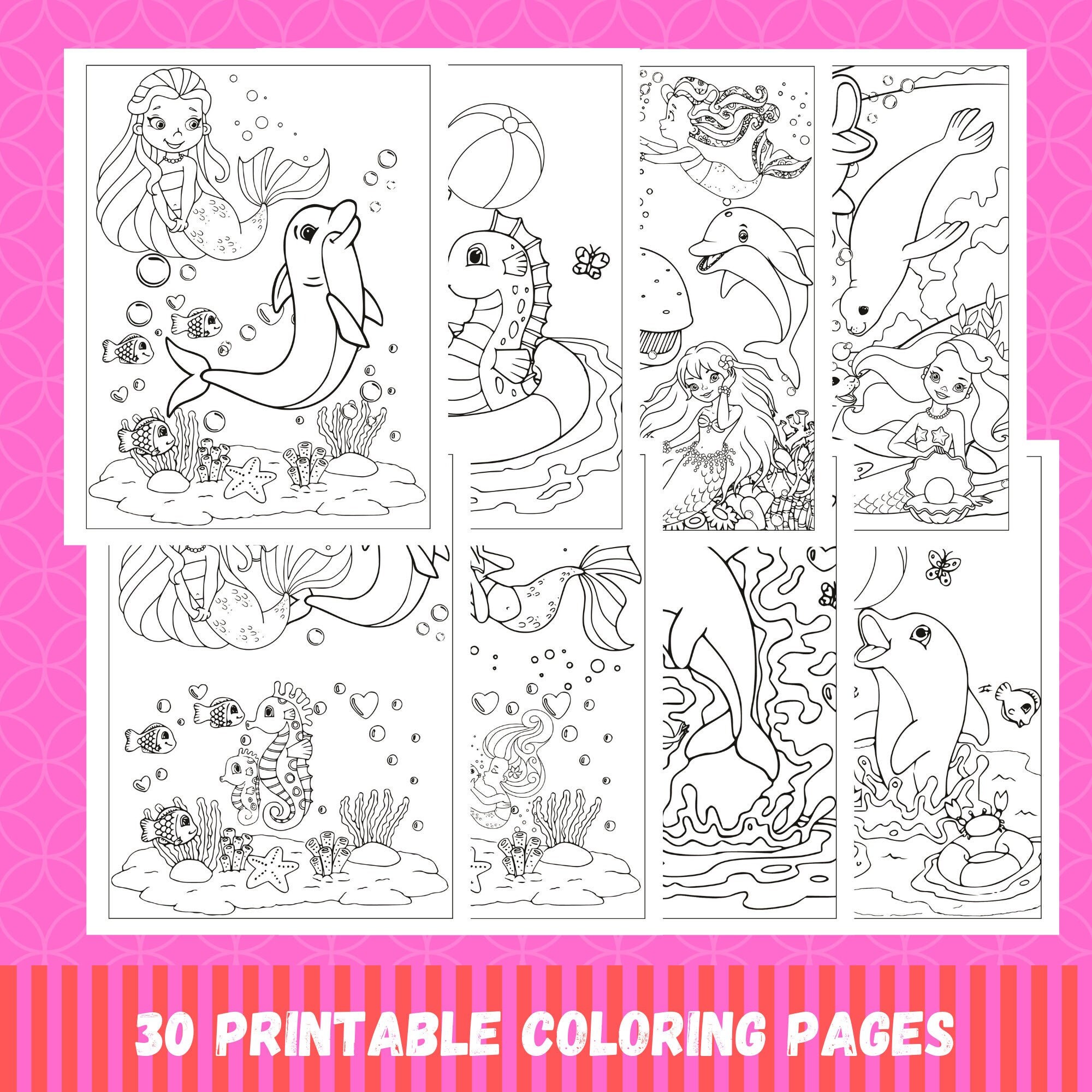 Mermaid Coloring Pages -30 Printable Mermaid Coloring Pages for Girls ...