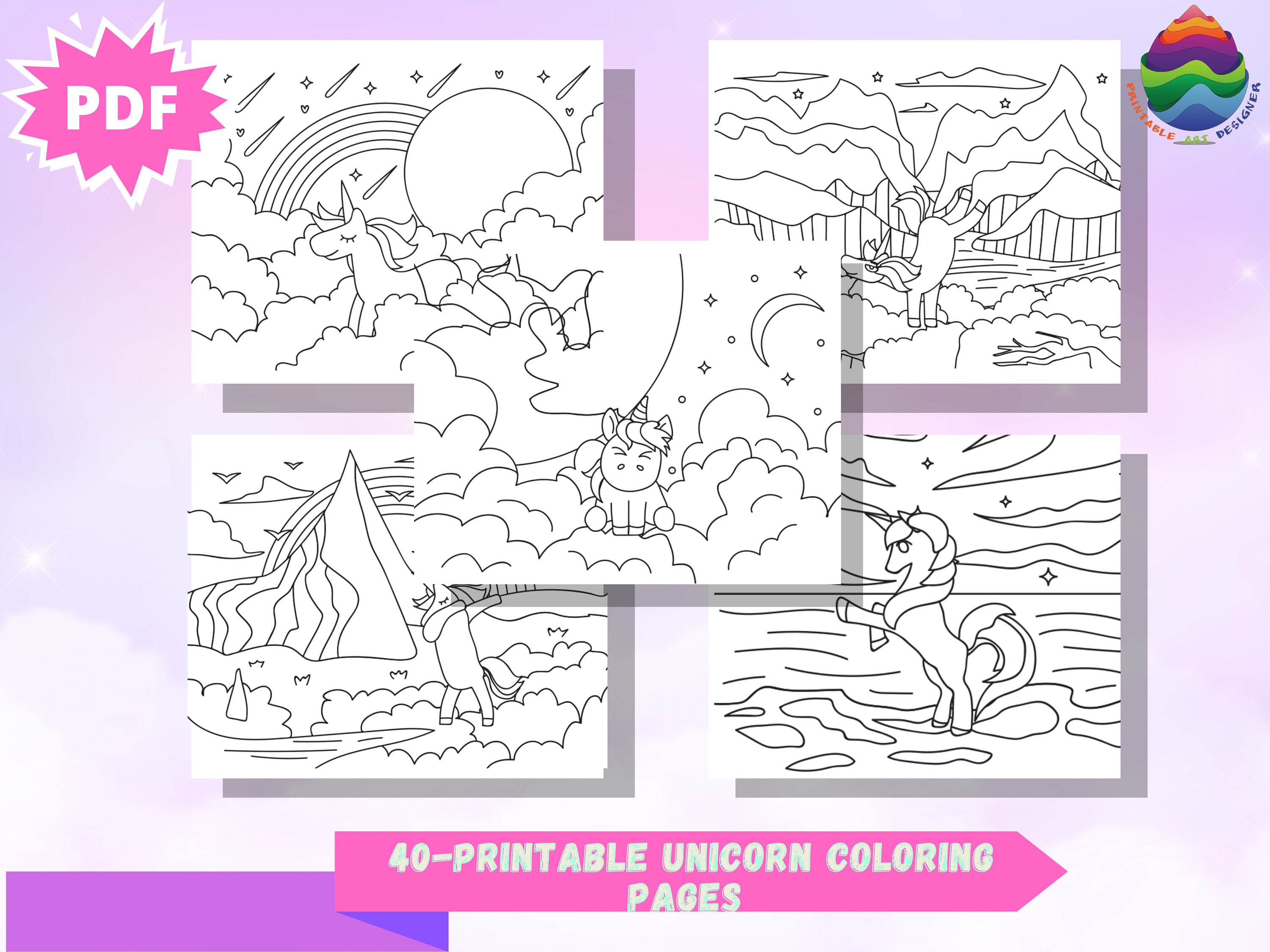 Unicorn Coloring Pages, Printable Coloring Pages, Unicorn Birthday ...